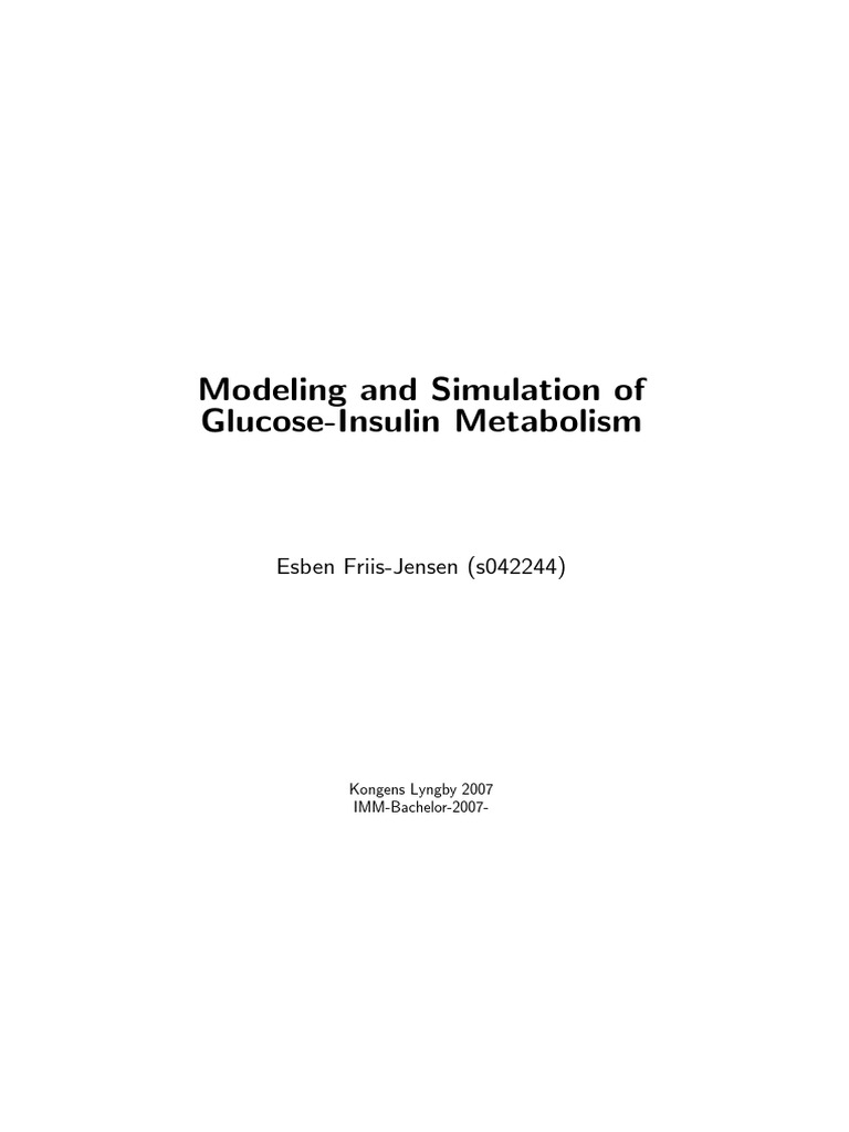 Modeling and Simulation of Glucose-Insulin | PDF | Hypoglycemia | Hyperglycemia