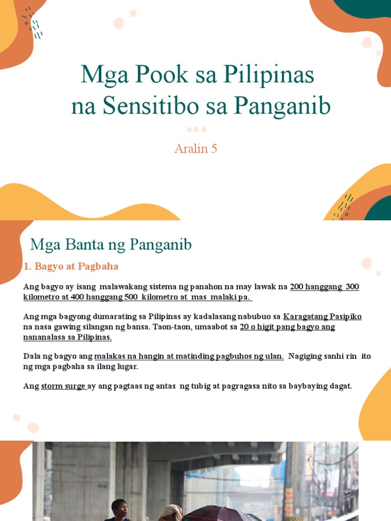 Aralin 5-Mga Pook Sa Pilipinas Na Sensitibo Sa Panganib | PDF