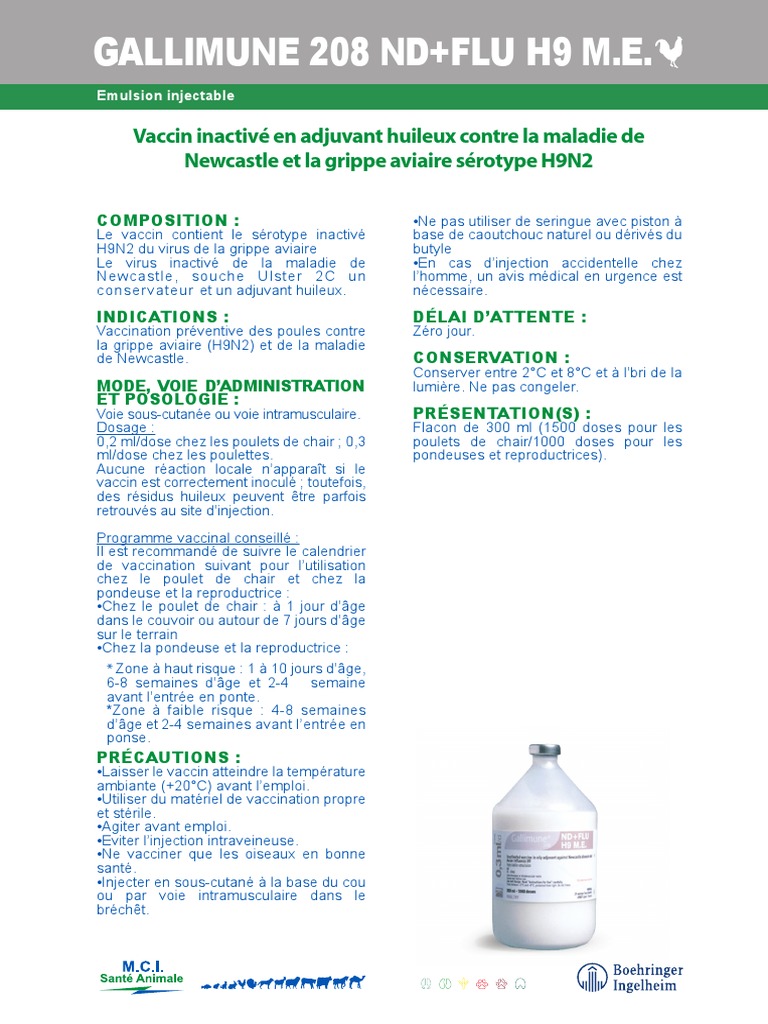 Gallimune 208 ND Flu h9 M e PDF | PDF