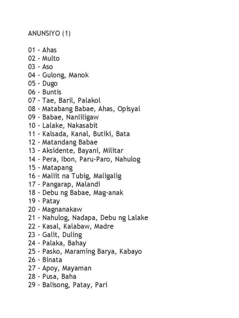 ANUNSIYO at PANAGINIP | PDF