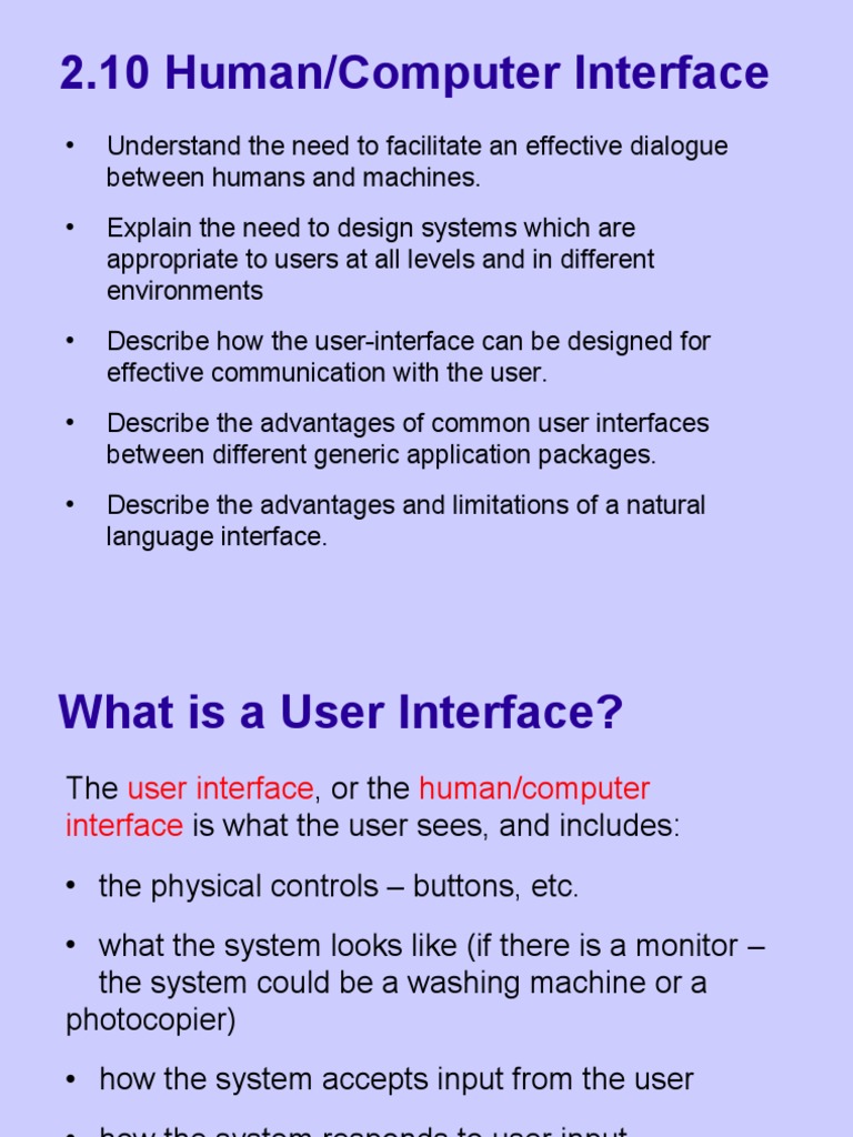 2-10 User Interfaces | PDF | Graphical User Interfaces | Command Line Interface
