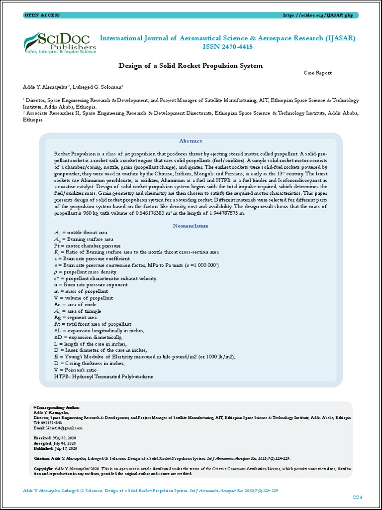 Design of A Solid Rocket Propulsion System-IJASAR-2470-4415-07-201 ...