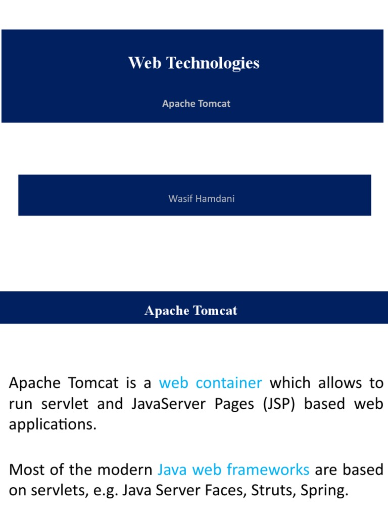 Web Technologies: Apache Tomcat | PDF | Java Platform | Software Architecture