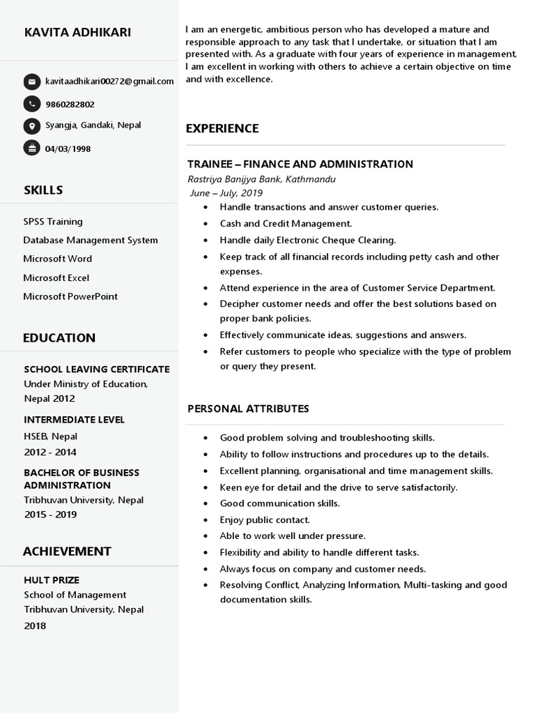 Resume Kavita 2renew Recent | Download Free PDF | Business