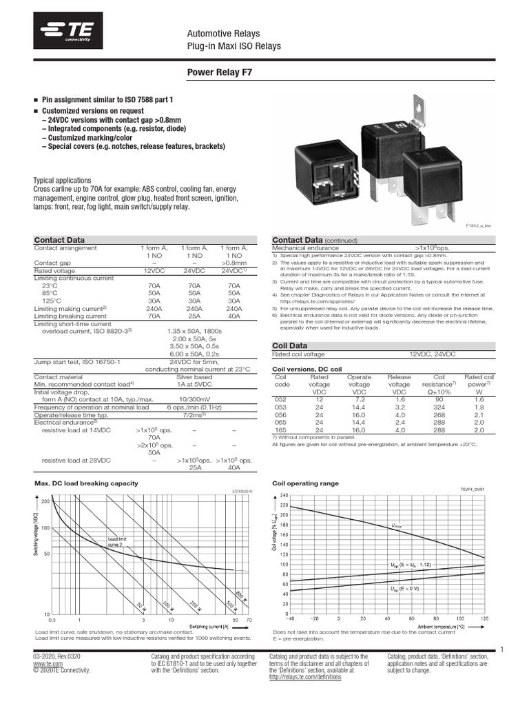 Power Relay F7: Automotive Relays Plug-In Maxi ISO Relays | PDF | Relay ...