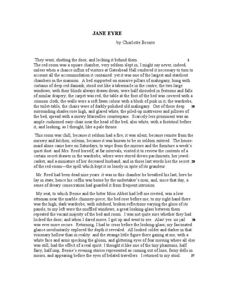 Jane Eyre: by Charlotte Bronte | PDF | Narration