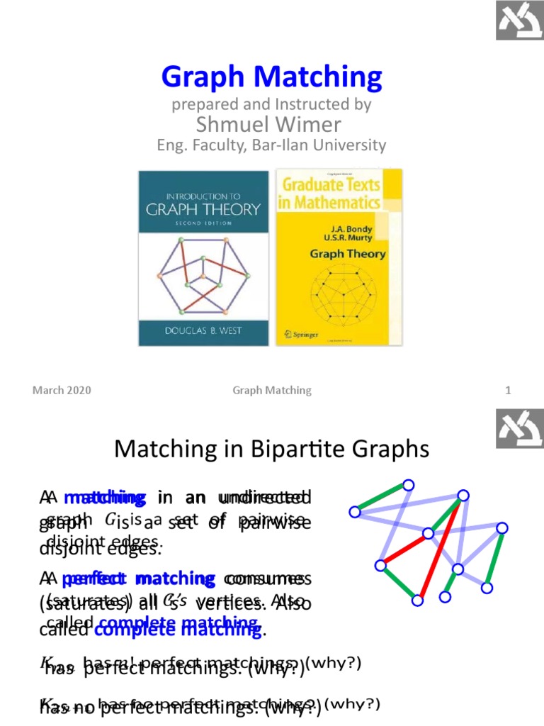 Graph Matching: Shmuel Wimer | PDF | Vertex (Graph Theory) | Algorithms And Data Structures