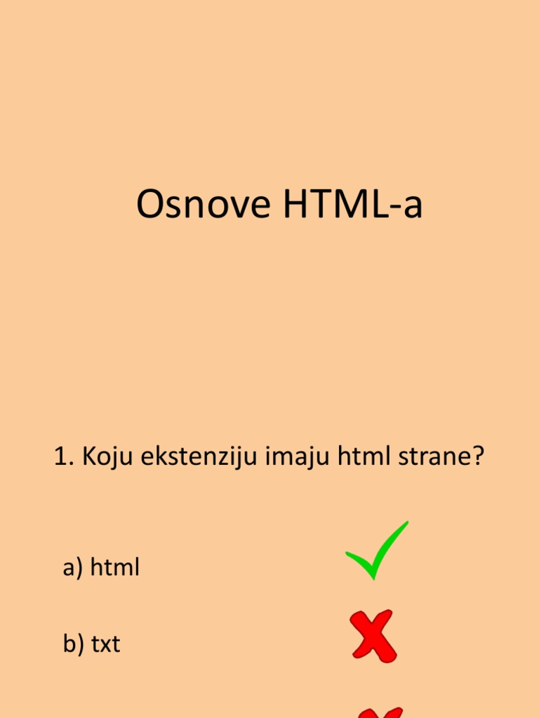 Osnove HTML Kviz | PDF