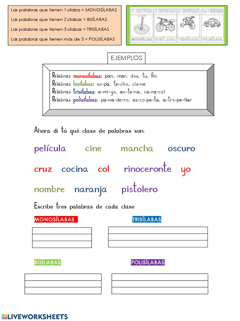 Clases de Palabras Según Número de Sílabas | PDF