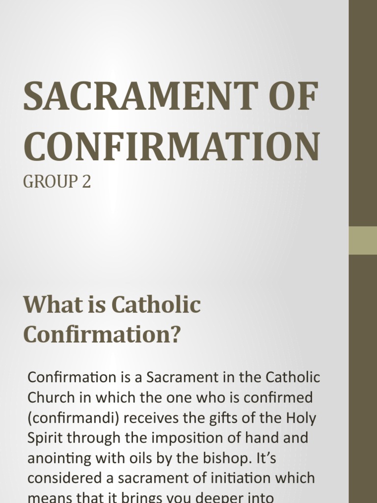 Sacrament of Confirmation | PDF | Confirmation | Baptism