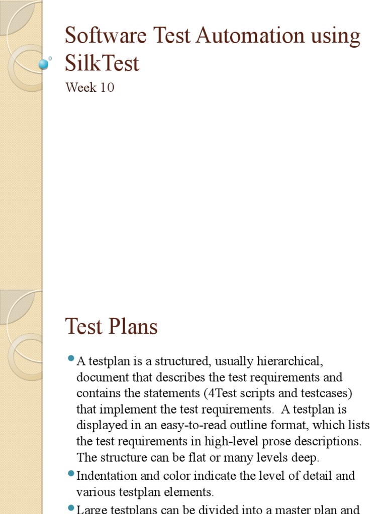 Software Test Automation Using Silktest: Week 10 | PDF | Computer File ...