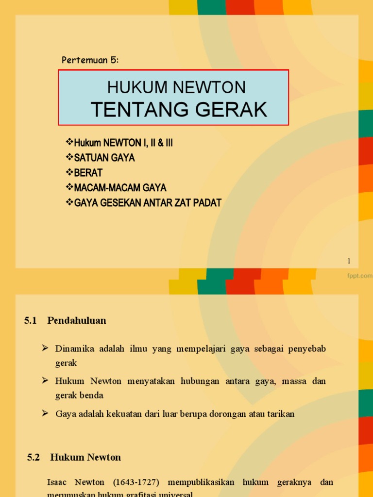 Bab 5 Hukum Newton | PDF