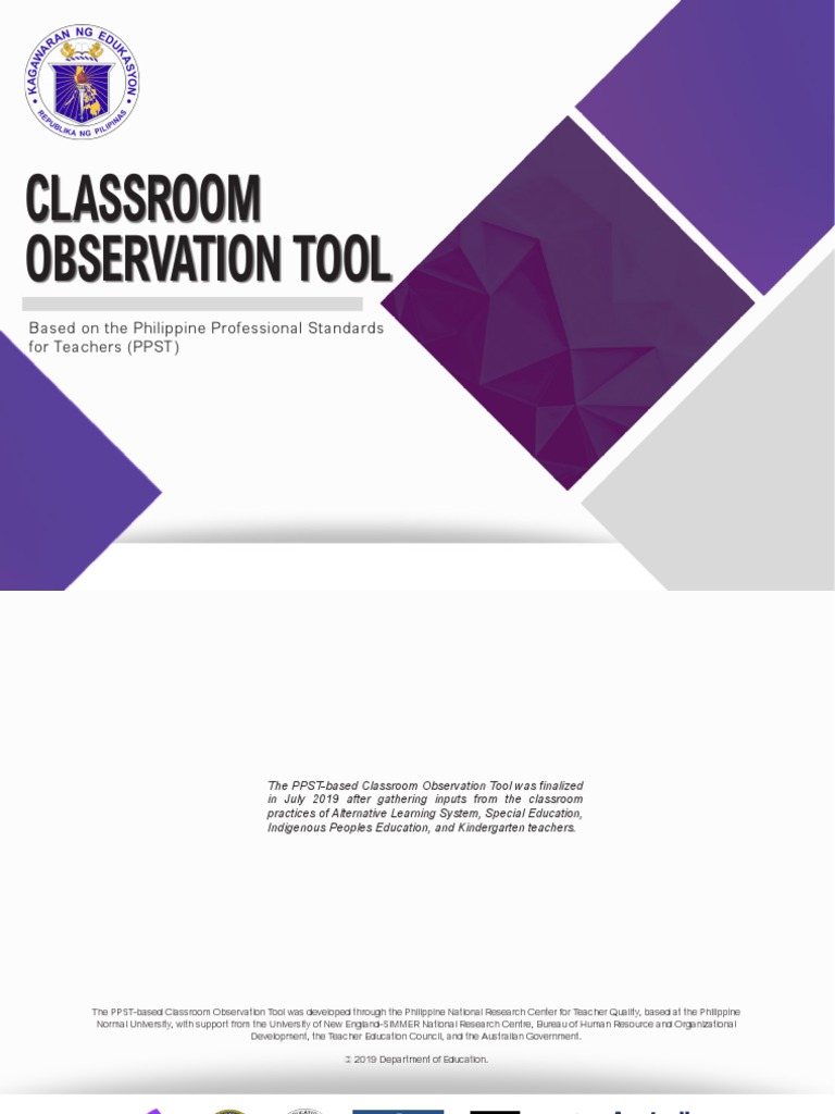 Classroom Observation Tool: Based On The Philippine Professional ...