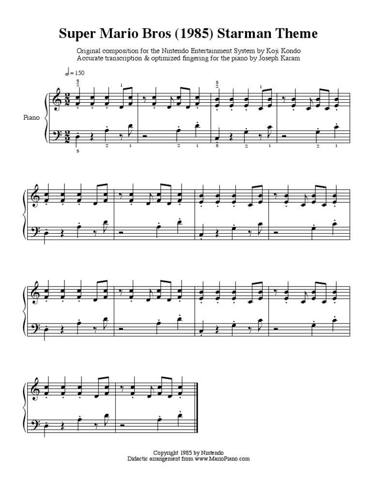 Mario Sheet Music Starman Theme | PDF