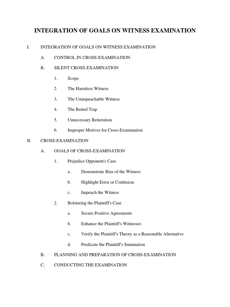 Cross Examination | PDF | Witness Impeachment | Witness
