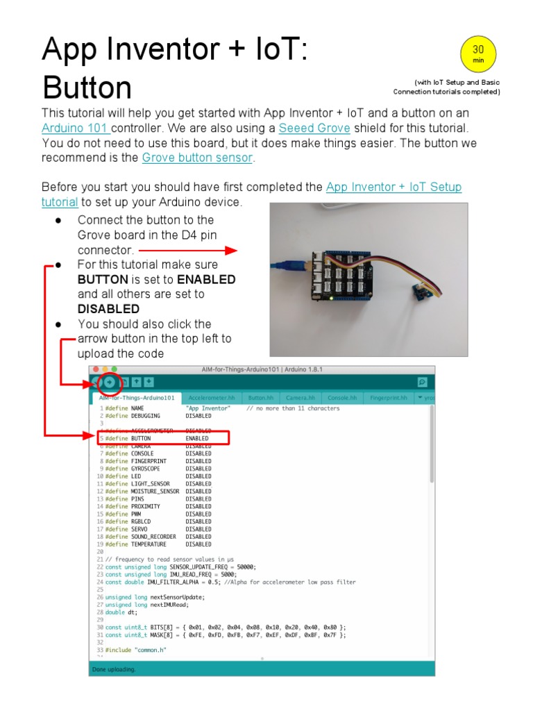 MIT App Inventor IoT Button | Download Free PDF | Internet Of Things ...