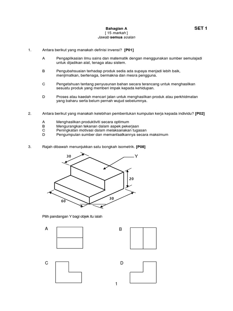 Soalan Set 1 Word Soalan | PDF