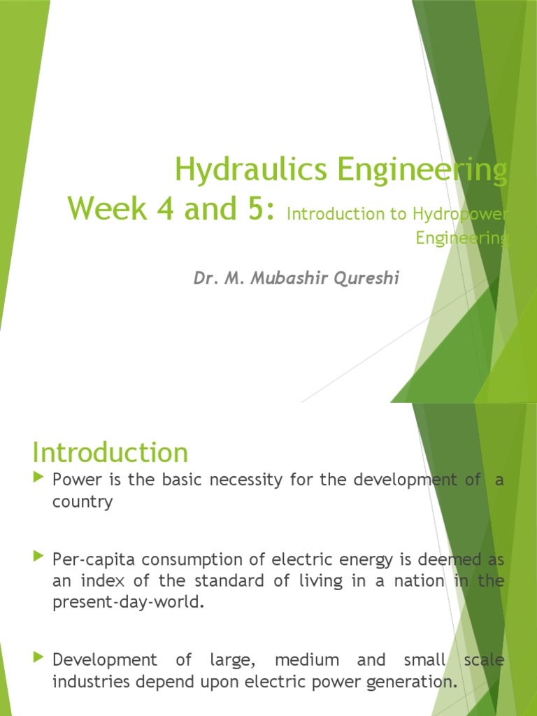 Week 4,5 - HE - Hydropower Engineering | PDF | Turbine | Energy Development