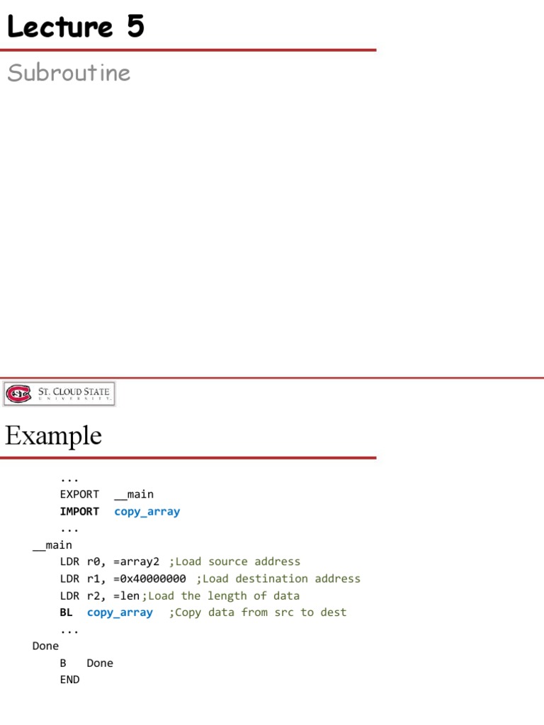 Lecture 5 - Subroutine | PDF | Subroutine | Pointer (Computer Programming) Lecture 5 - Subroutine | PDF | Subroutine | Pointer (Computer Programming)