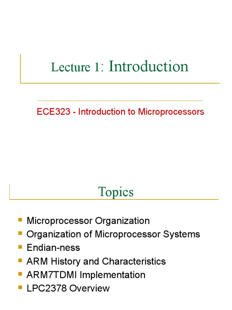 Lecture1 Introduction To ARM | PDF | Arm Architecture | Central Processing Unit