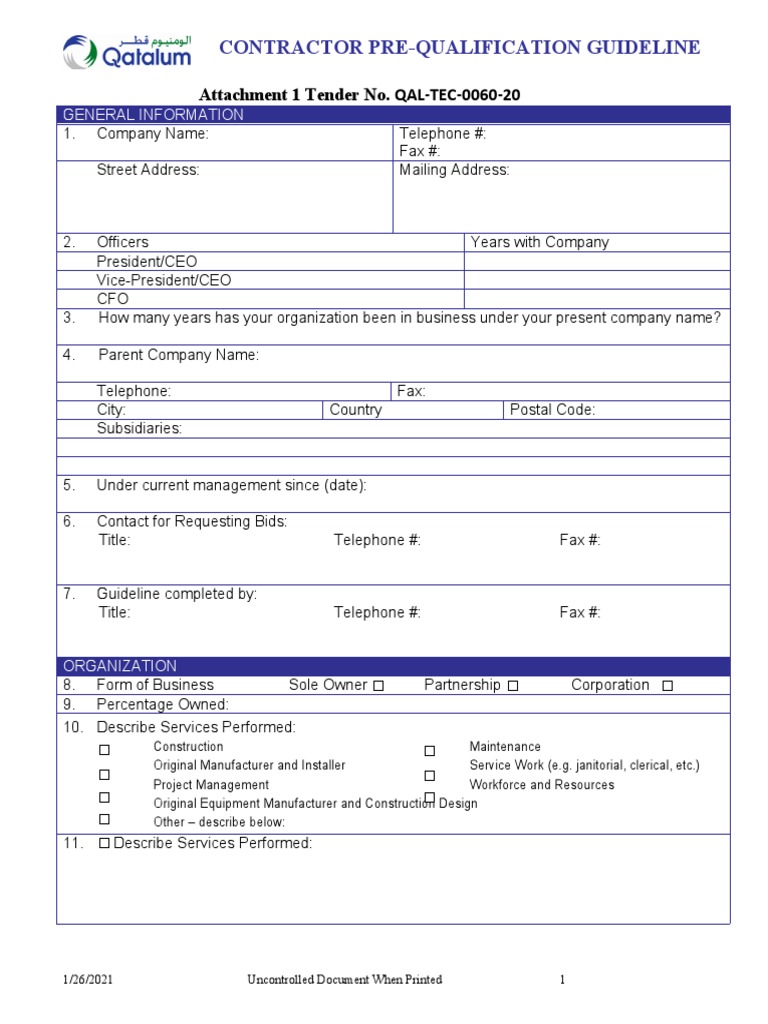 Contractor HSE Management Pre-Qualification | PDF | Personal Protective ...