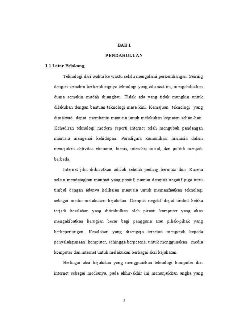 Proposal Bab 1 | PDF