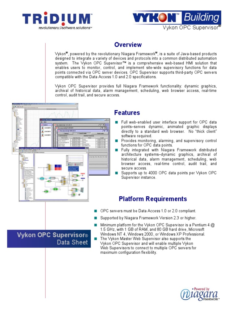 Data Sheet: Vykon OPC Supervisor | PDF | World Wide Web | Internet & Web