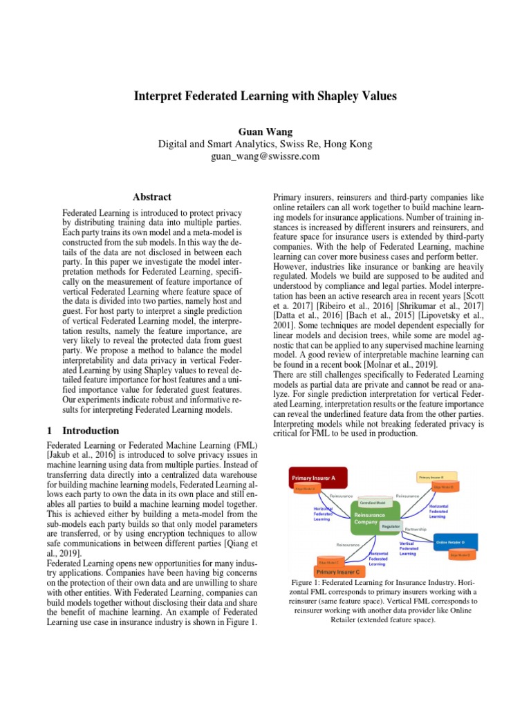 Interpret Federated Learning With Shapley Values | PDF | Machine ...