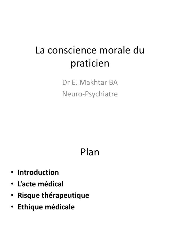La Conscience Morale Du Praticien | PDF | Bioéthique | Moralité