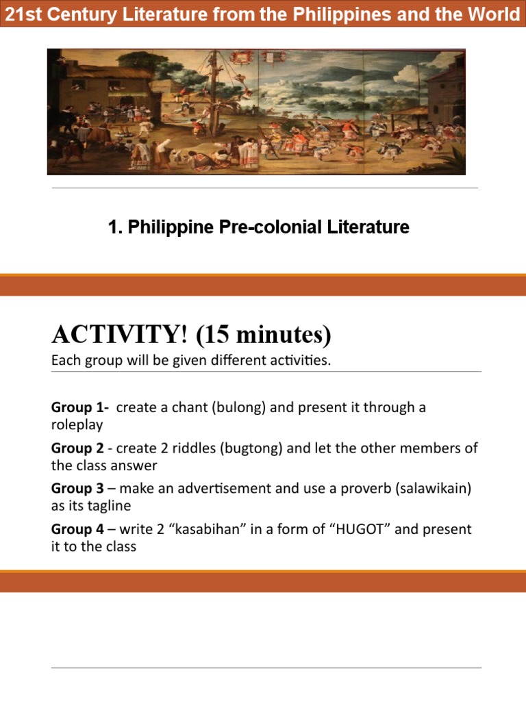 Lesson 1 - Precolonial Lit | PDF