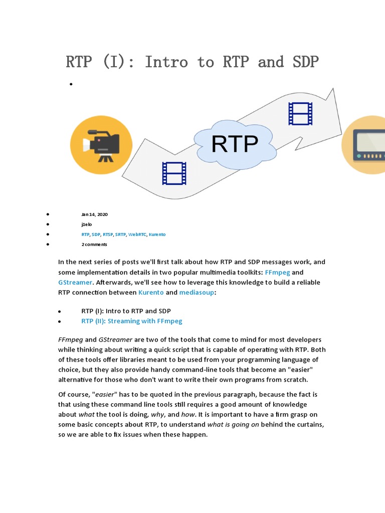 RTP (I) Intro To RTP and SDP - Kurento | PDF | Port (Computer ...
