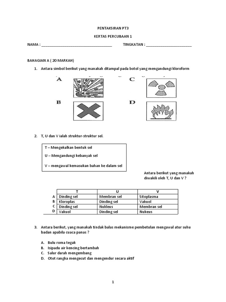 PT3 Kertas 1 | PDF