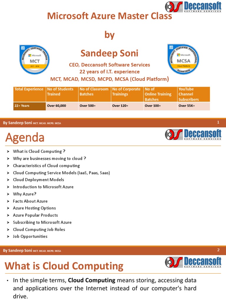 Azure Master Class Pdf Software As A Service Cloud Computing