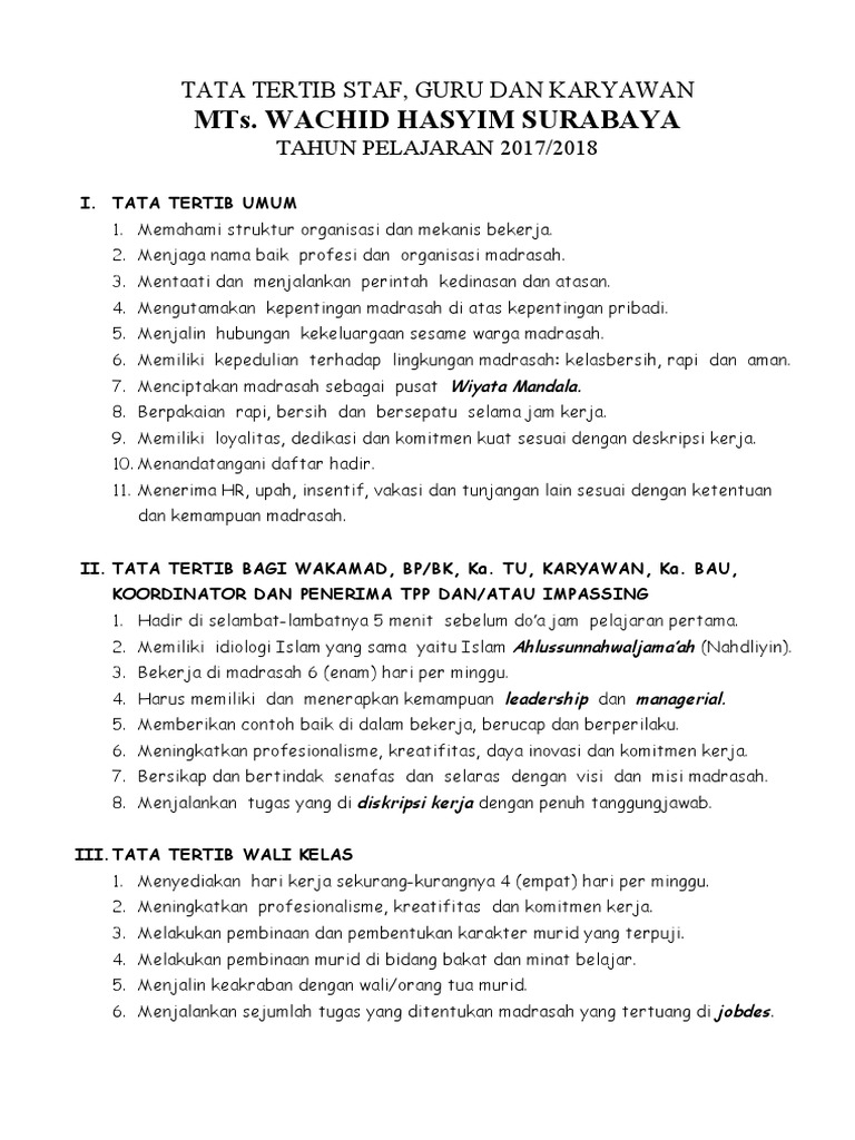 Tata Tertib Guru | PDF | Karier & Perkembangan