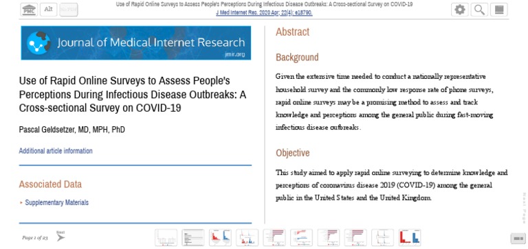 Use of Rapid Online Surveys To Assess People's Perceptions During ...