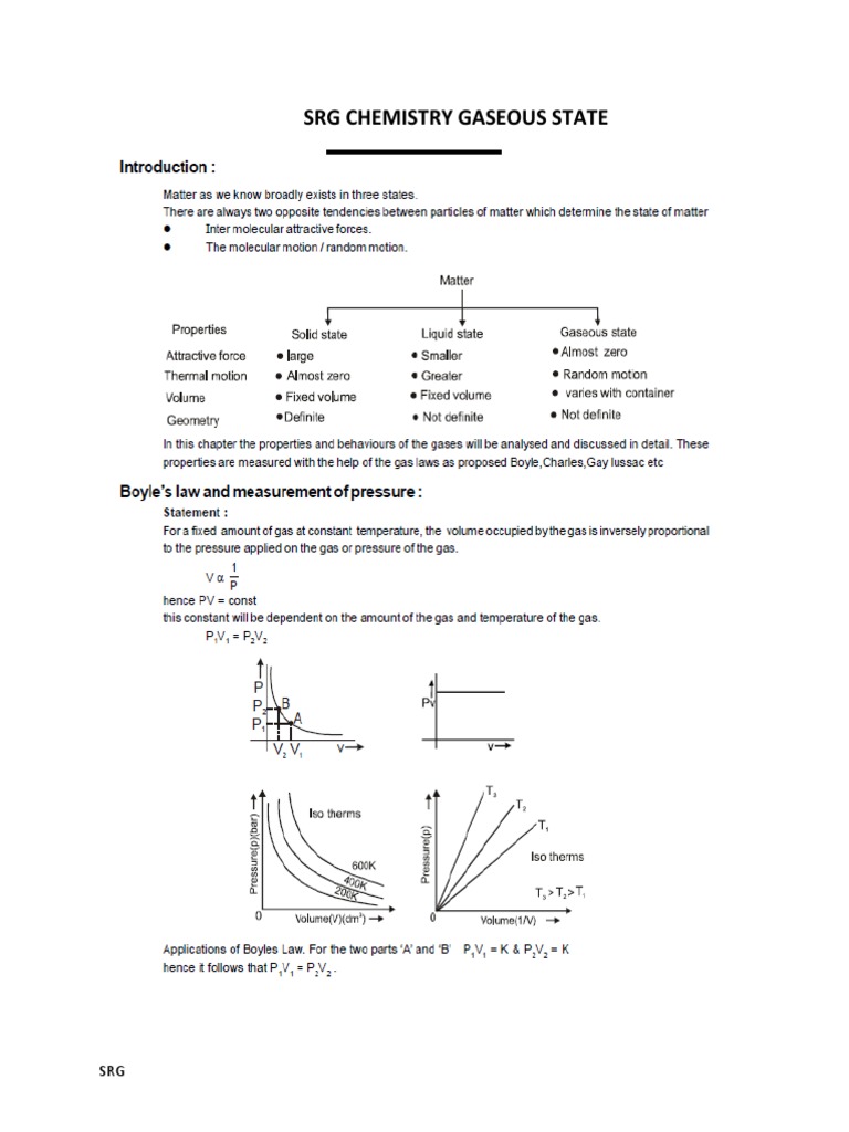Gaseous State Notes | PDF