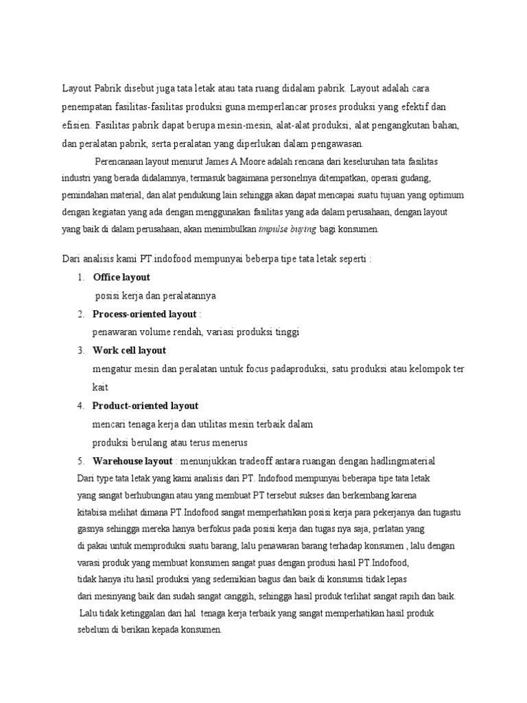 Layout Pabrik | PDF