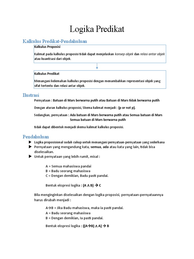 Logika Predikat | PDF | Seni & Disiplin Bahasa | Metode & Bahan Ajar