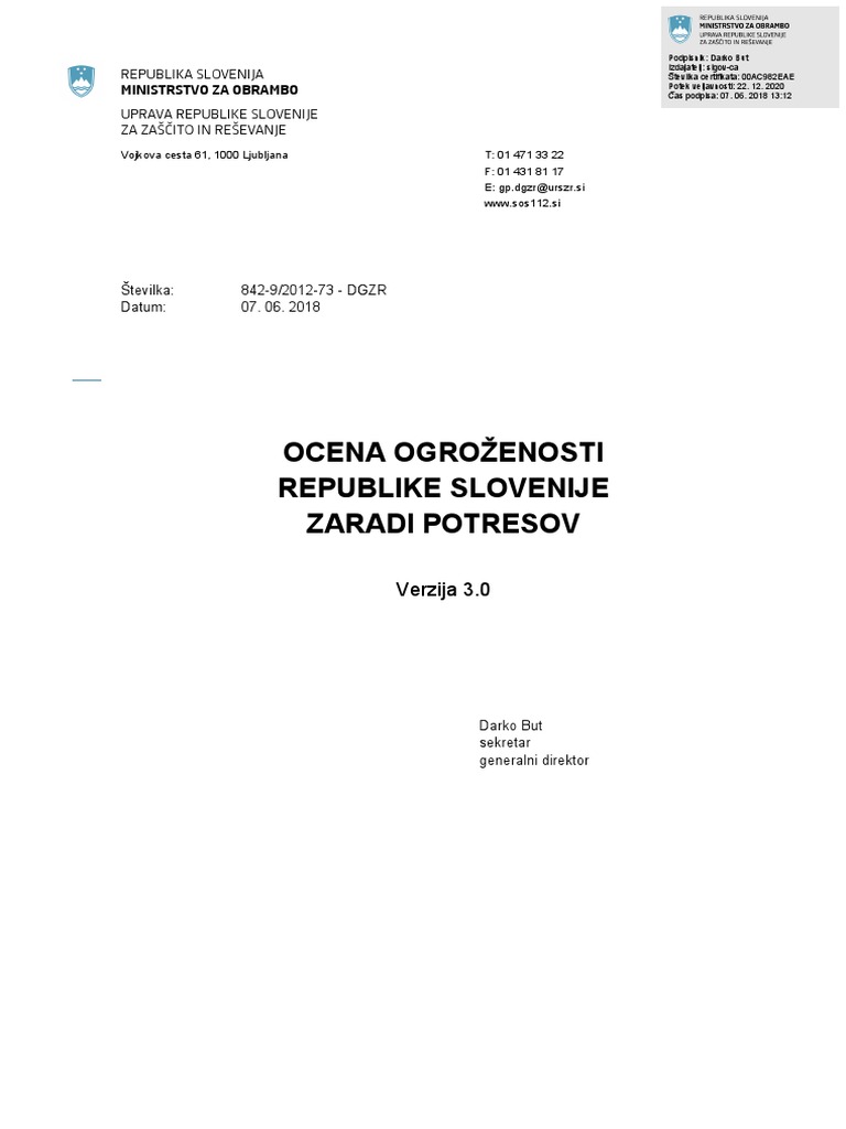 Ogrozenost Potres | PDF