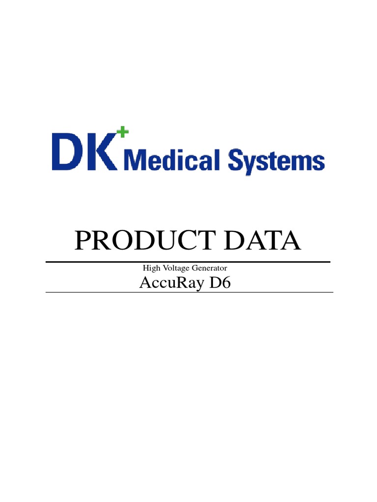 AccuRay D6 High Voltage Generator Data | PDF | Power Inverter | Radiography