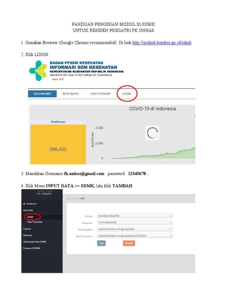 Panduan Pengisian Modul Si-Sdmk | PDF