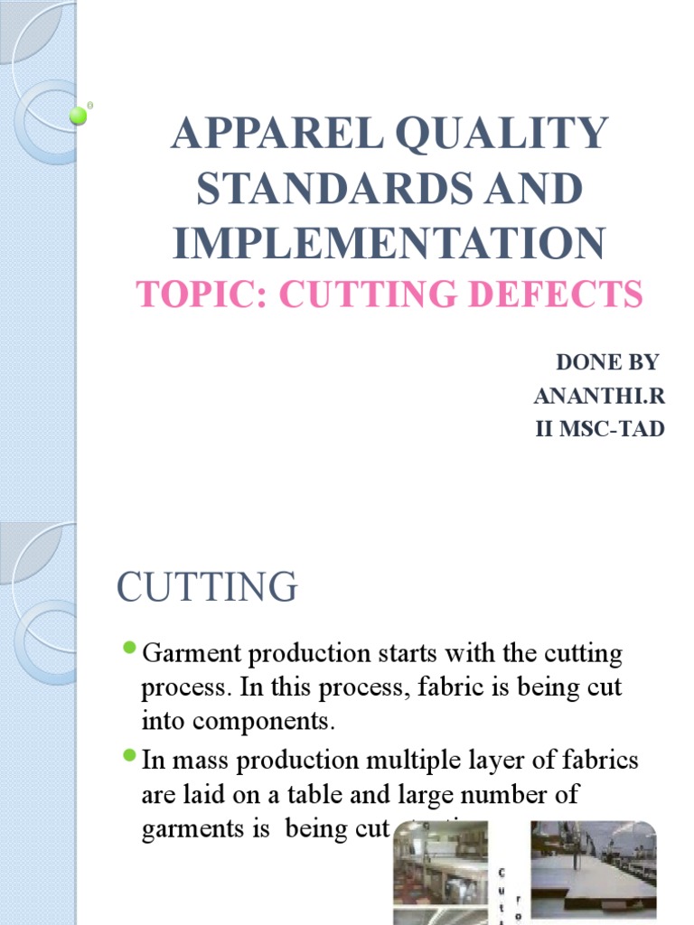 Apparel Cutting Defects Guide | PDF | Business | Technology & Engineering