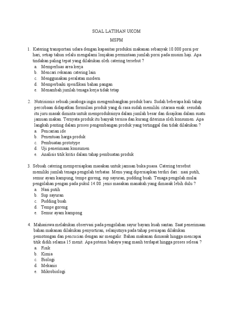 MSPM - Bank Soal | PDF | Kesehatan Holistik | Teknologi & Rekayasa