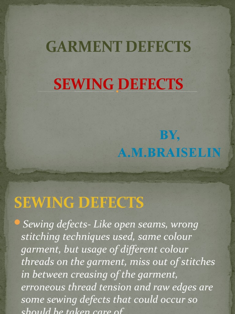 Sewing Defects | PDF | Sewing | Yarn