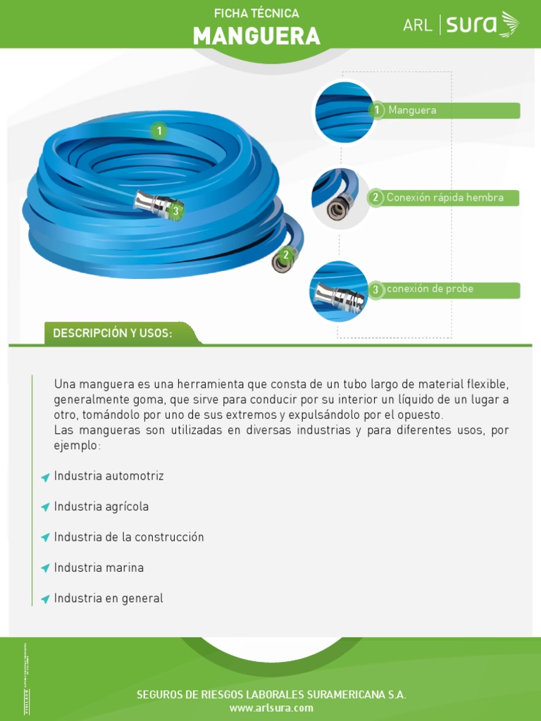 Ficha Tecnica Manguera | PDF | Herramientas | Bienes manufacturados Ficha Tecnica Manguera | PDF | Herramientas | Bienes manufacturados