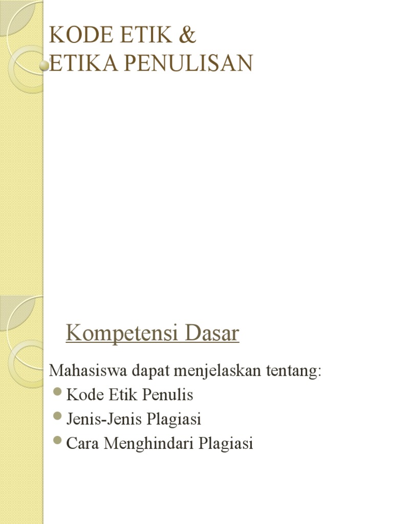 Etika Penulisan Karya Ilmiah | PDF