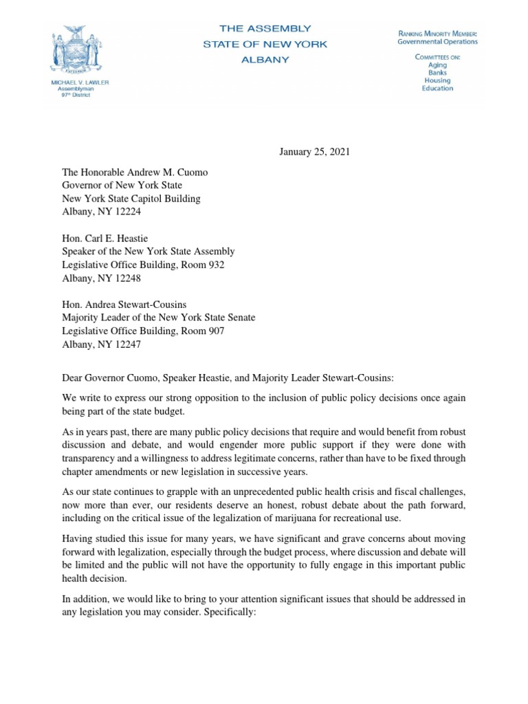 Legalization of Marijuana Letter | PDF | Cannabis (Drug) | Cannabis