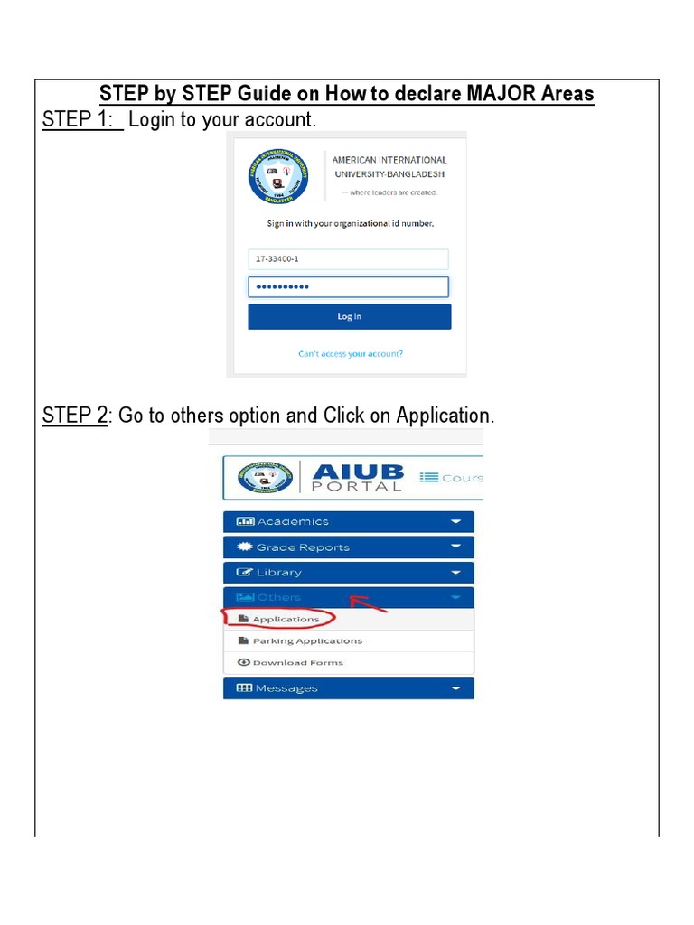 STEP by STEP Guide On How To Declare MAJOR Areas | PDF