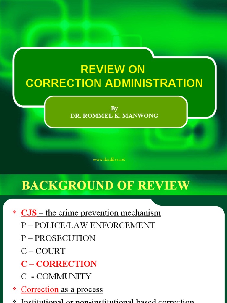 Correction Review: Institutional & Community Approaches | PDF ...
