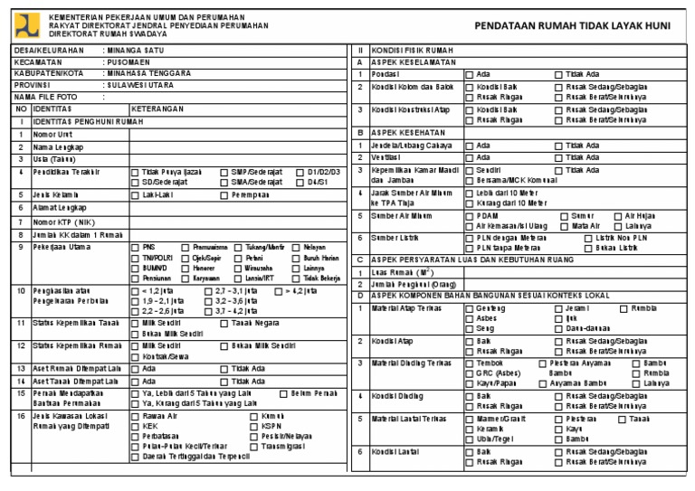 Pendataan RTLH di Minanga Satu | PDF